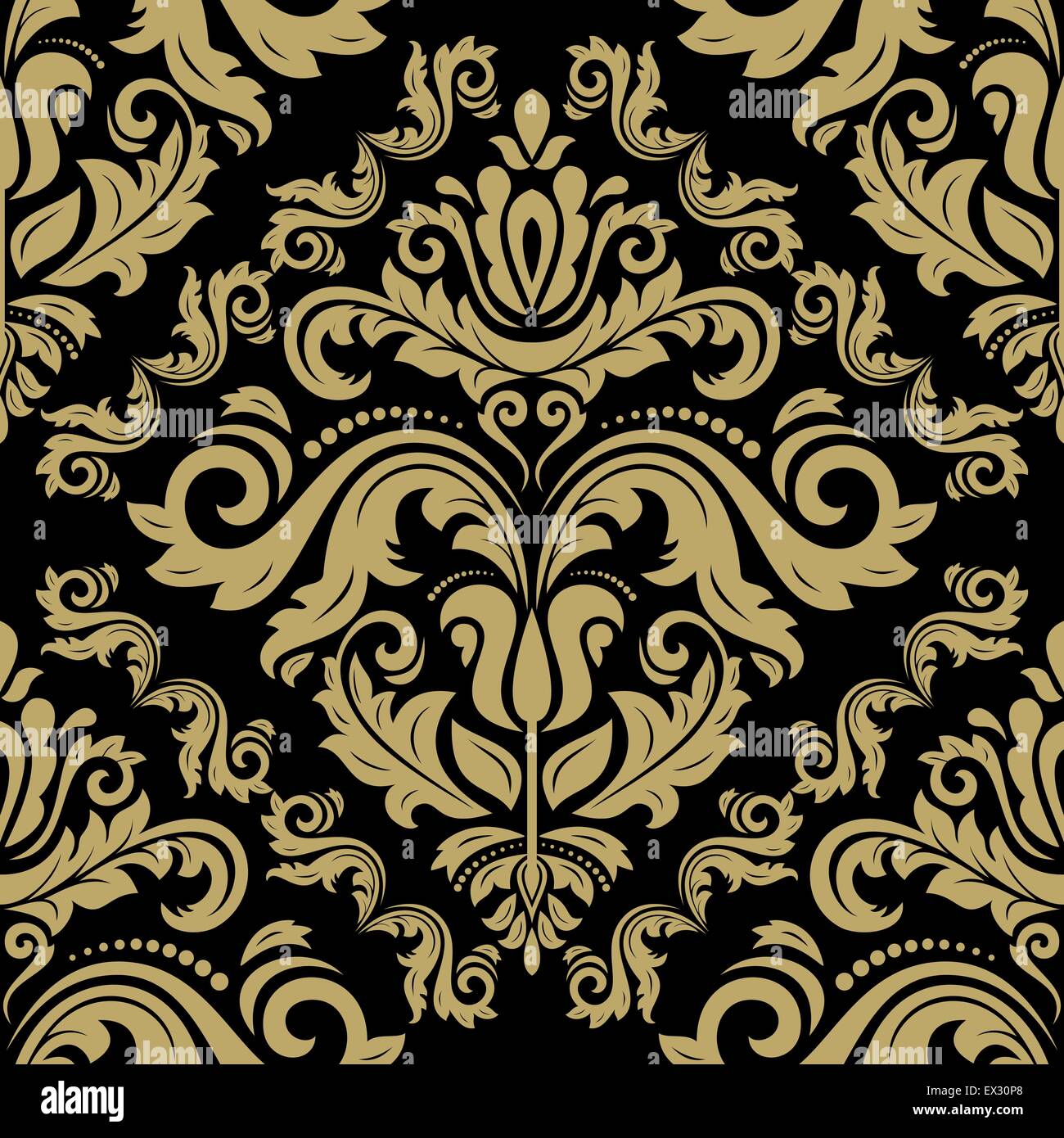 Damask Seamless Vector Pattern Stock Vector Image & Art - Alamy