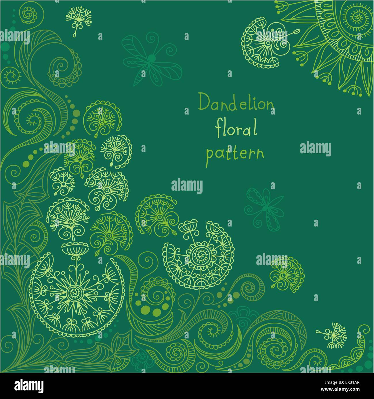 vector green floral pattern Stock Vector Image & Art - Alamy