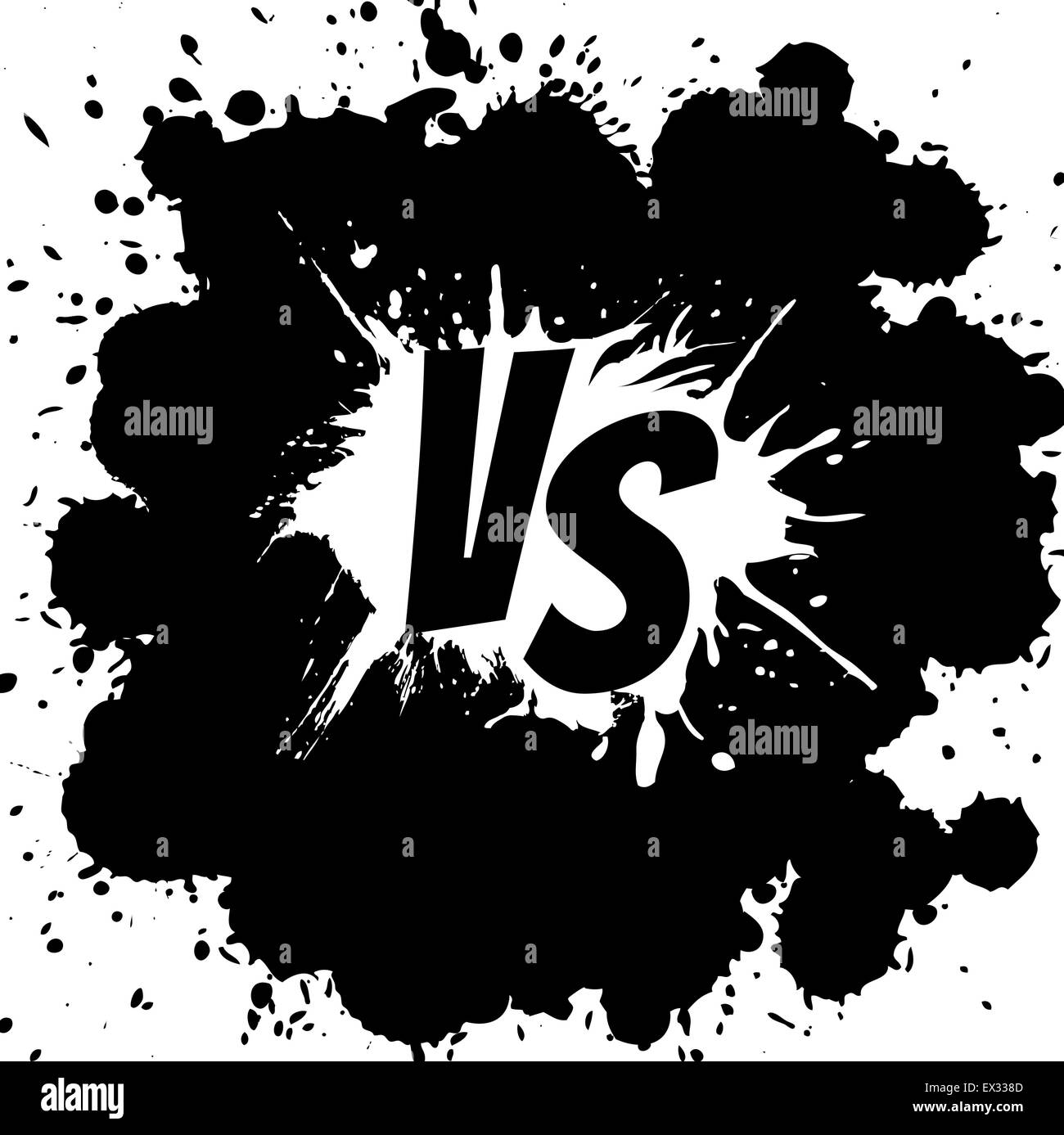 Versus letters logo. Black V and S on white splash Stock Vector Image ...
