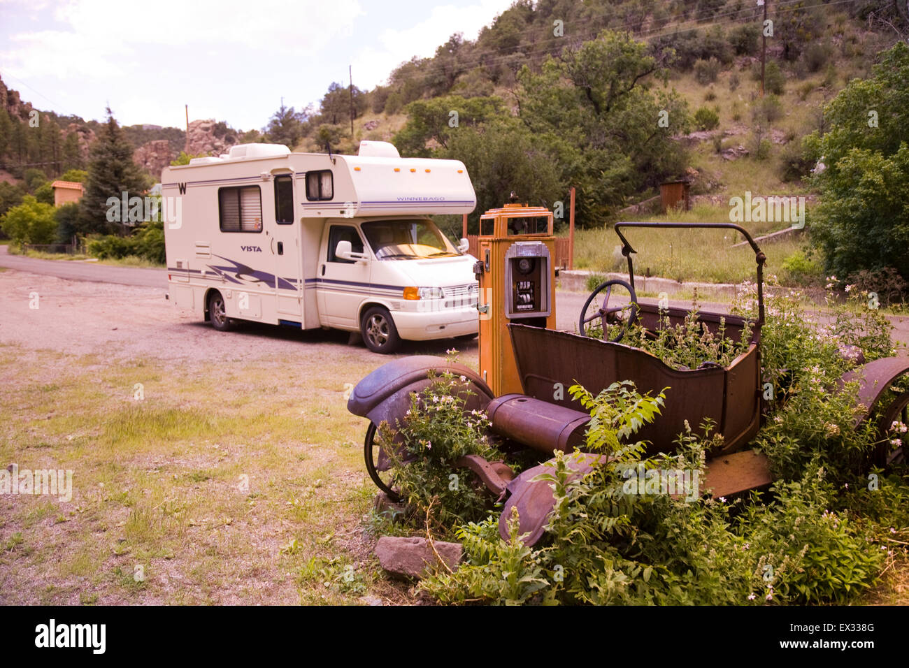 Relics of a long-past mining boom litter the main street of Mogollon ...