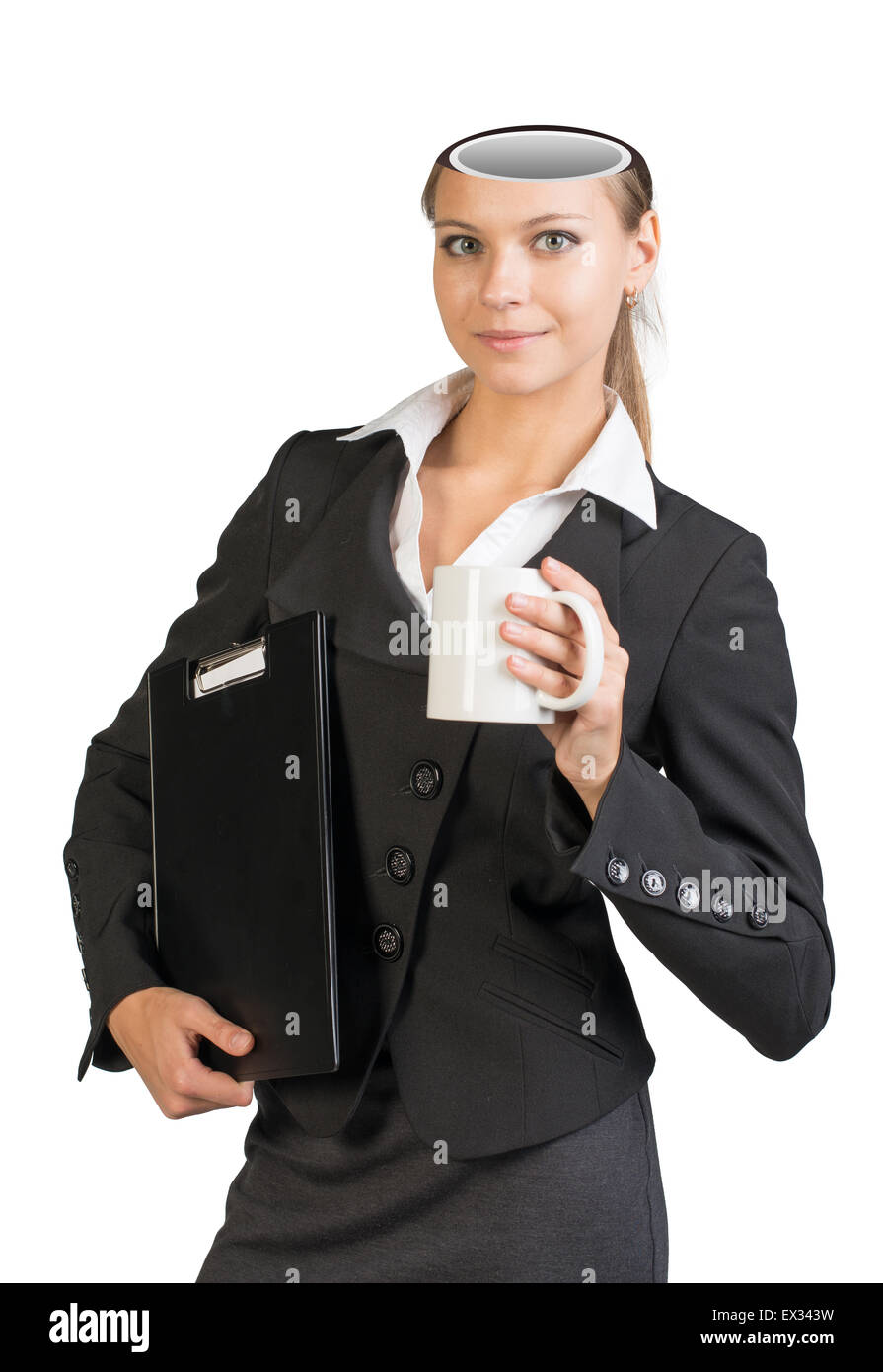 Businesslady with empty head Stock Photo - Alamy