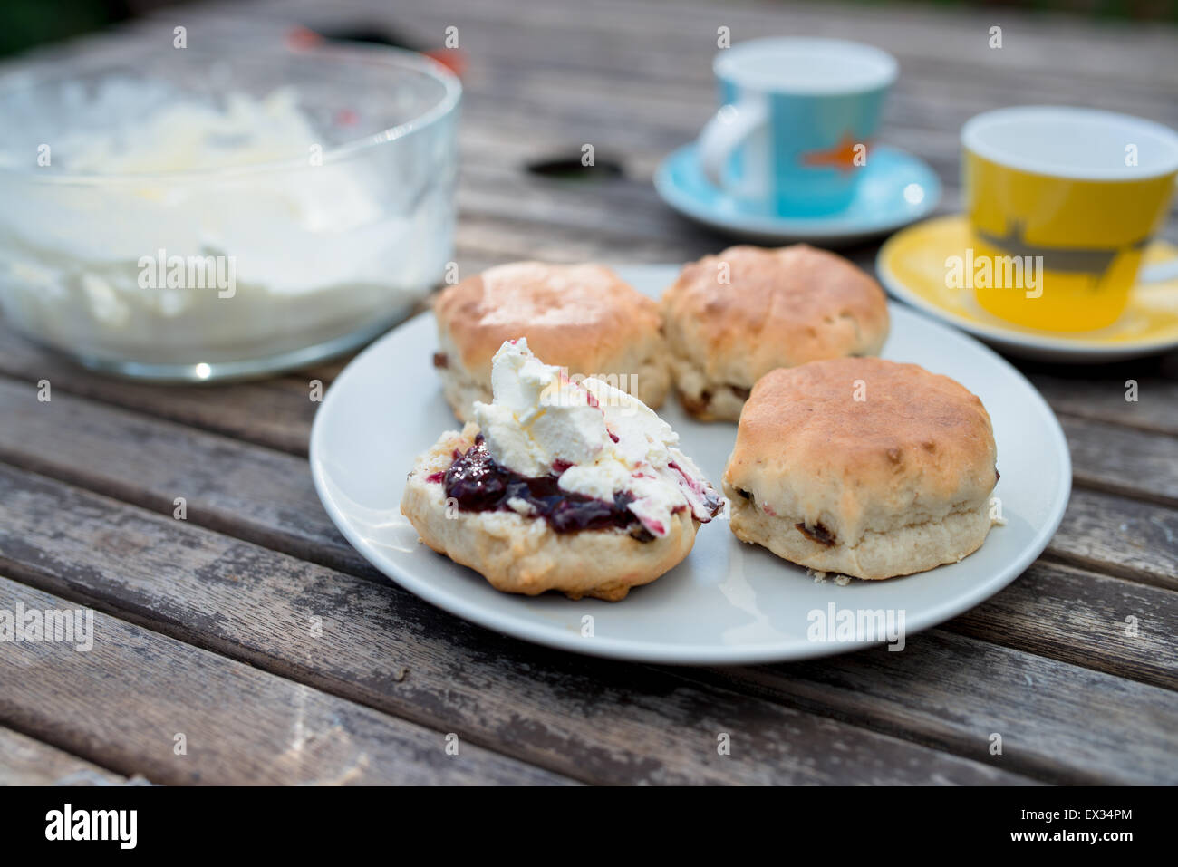 English scone cream strawberry filling hi-res stock photography and ...