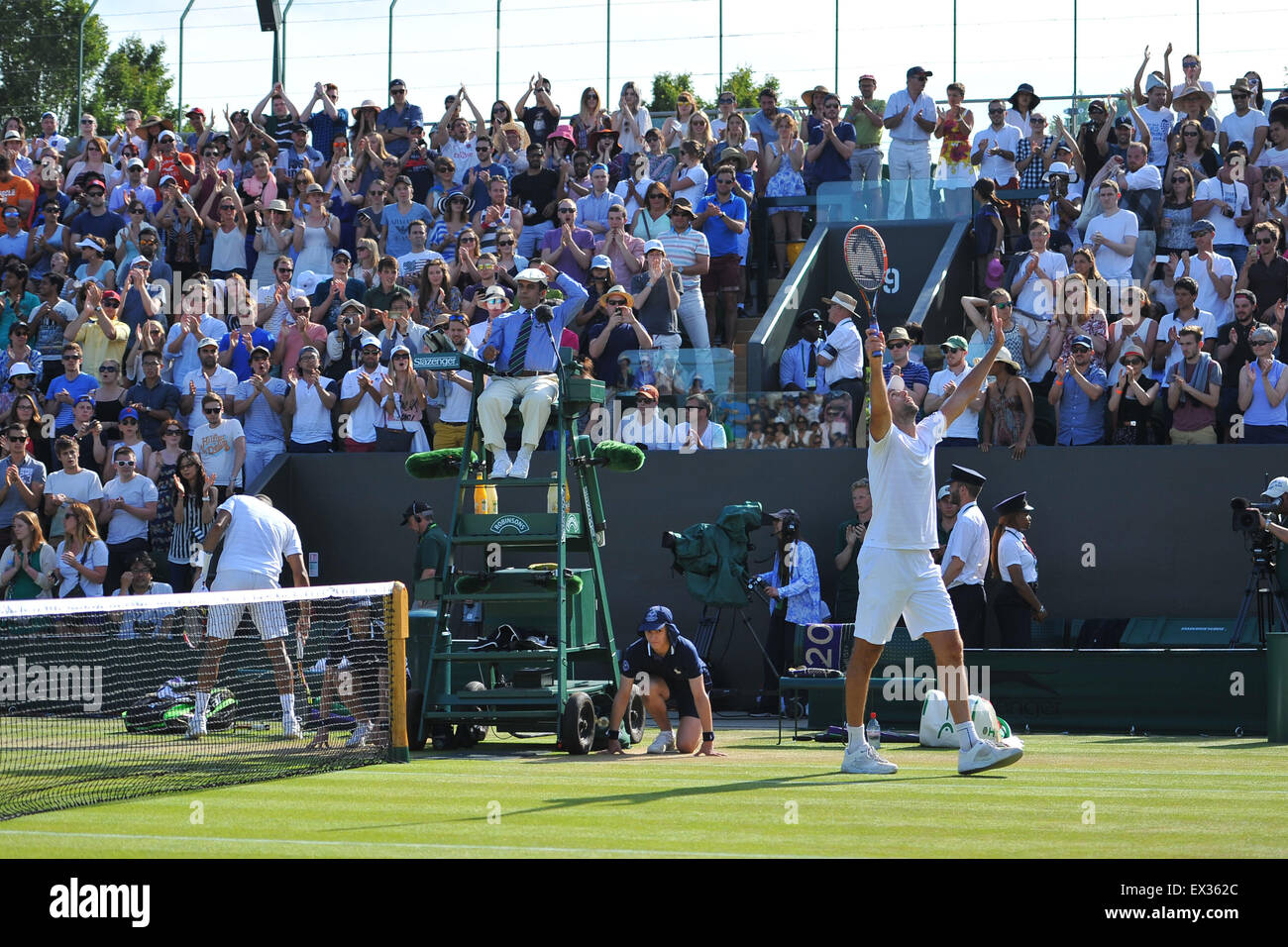 Wimbledon, UK. 04th July, 2015. The Wimbledon Tennis Championships. Gentlemens Singles third ...