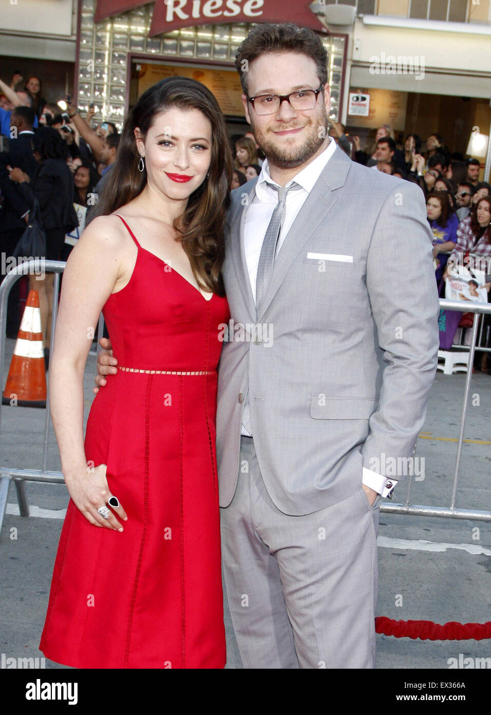 Seth Rogen and Lauren Miller at the Los Angeles premiere of "Neighbors ...