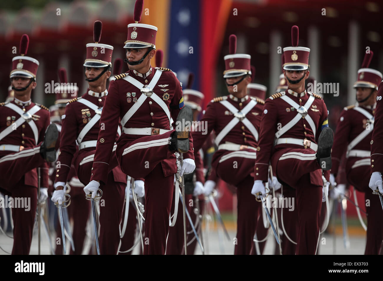 Caracas, Venezuela. 5th July, 2015. Soldiers of the Venezuelan National ...