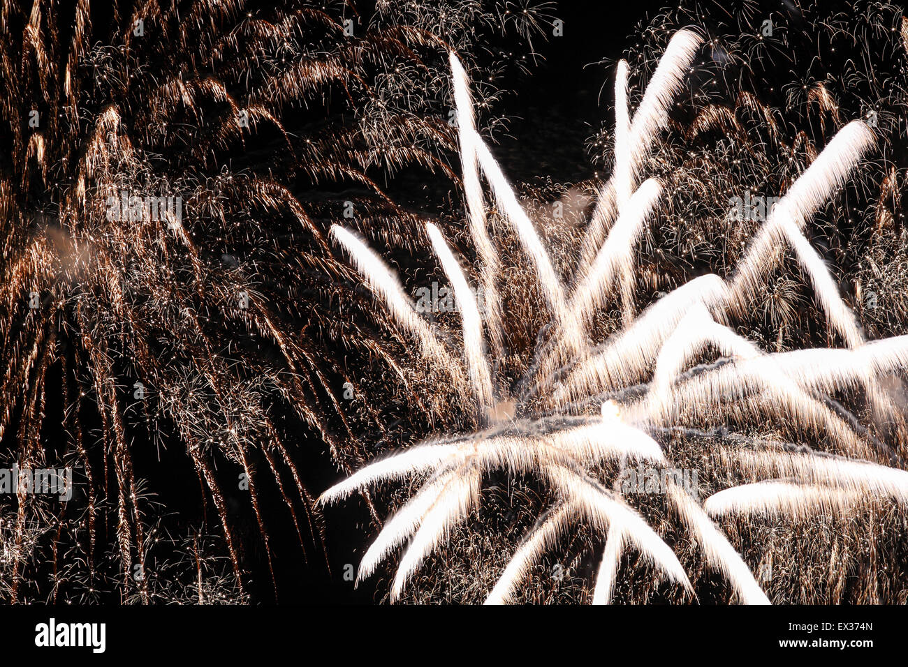 Honolulu, Hawaii. 4th Jul, 2015. Beautiful fireworks display in Waikiki ...