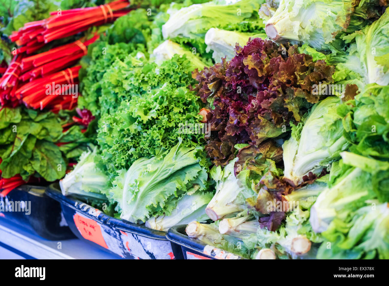 Fresh organic produce at the local farmers market Stock Photo - Alamy
