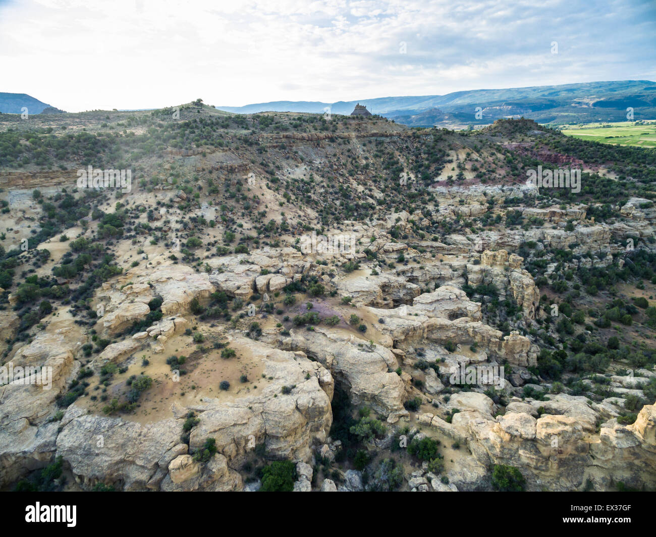 Aerial view of mountains at Grand Mesa Scenic Byway near Grand Junction ...