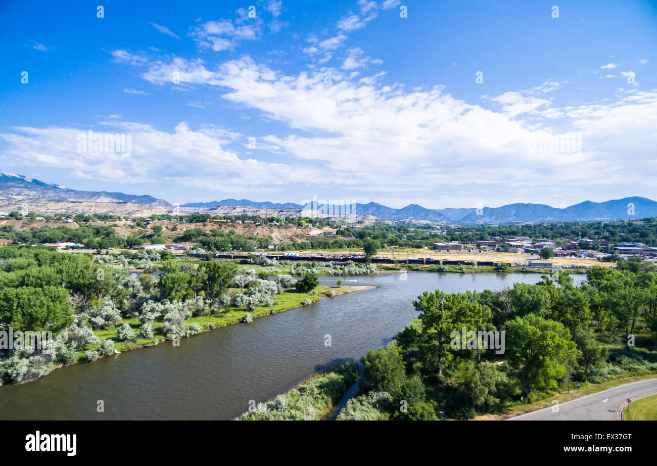 Aerial view of rest area near Colorado River at Rifle, Colorado Stock ...
