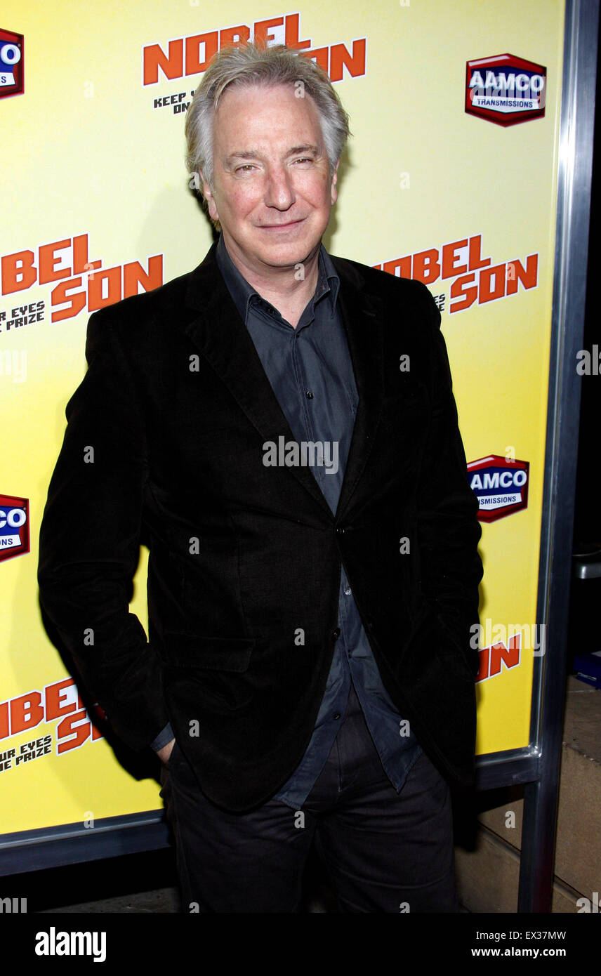 Alan Rickman at the Los Angeles premiere of 'Nobel Son' held at the ...