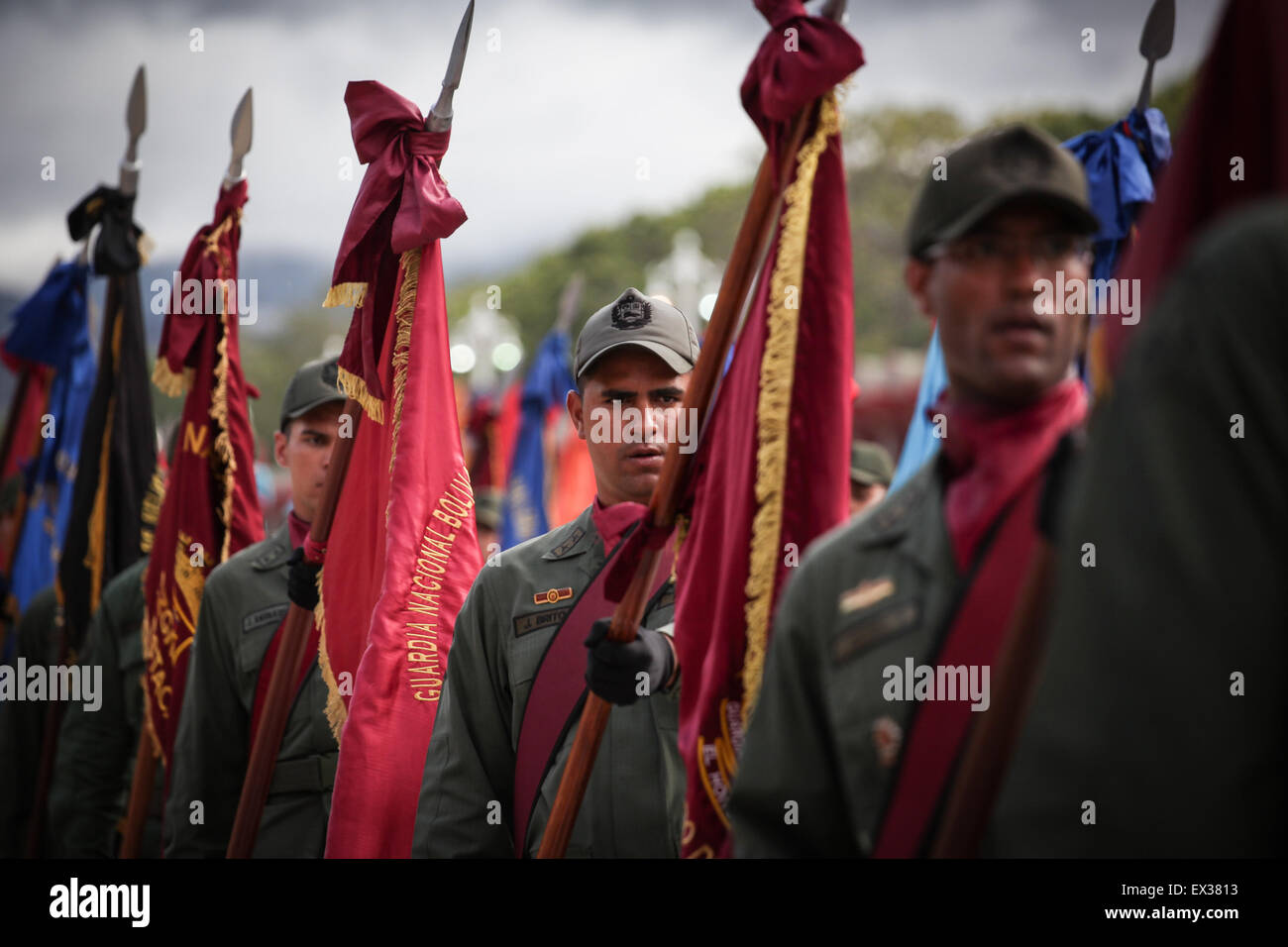 Caracas, Venezuela. 5th July, 2015. Soldiers of the Venezuelan National ...
