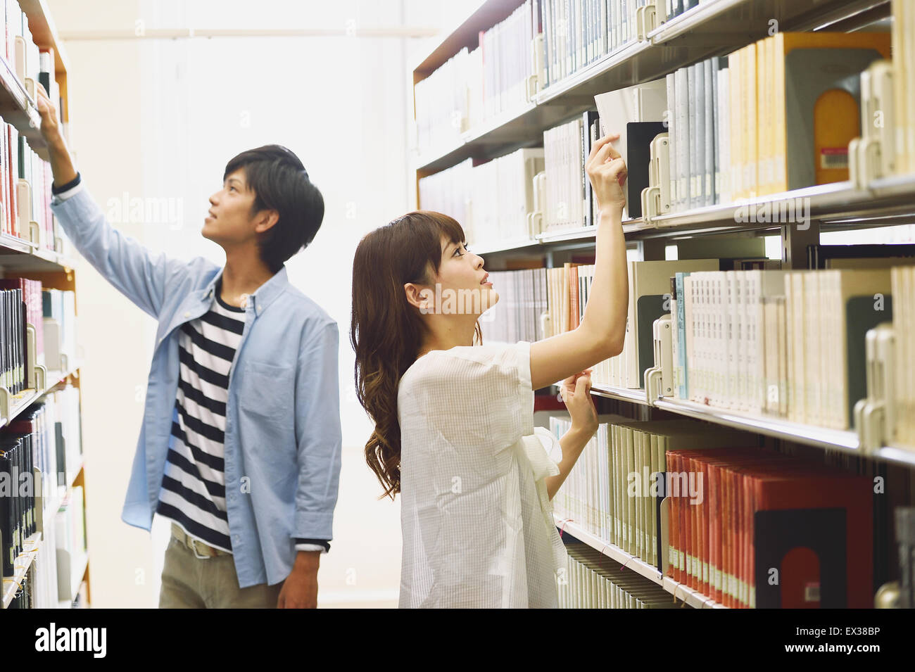 University students in the library Stock Photo - Alamy