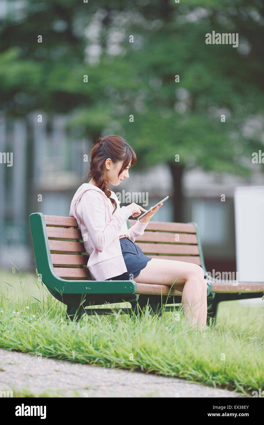 University student in the campus park Stock Photo - Alamy