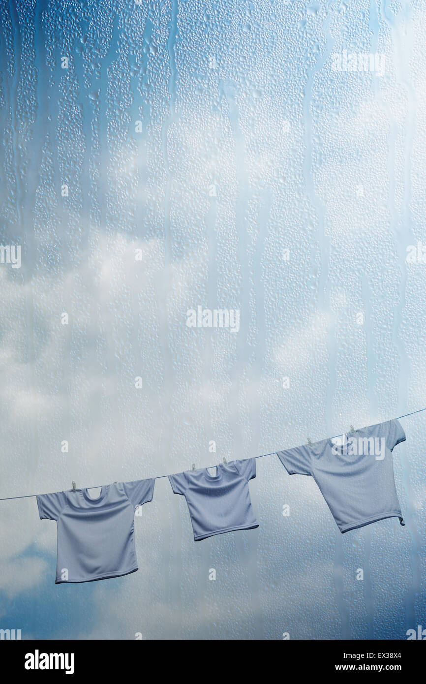 Laundry on washing line Stock Photo - Alamy