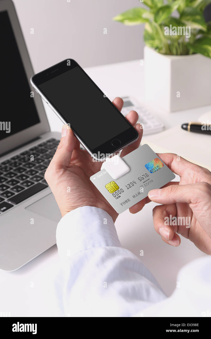 Cashless payment devices Stock Photo - Alamy