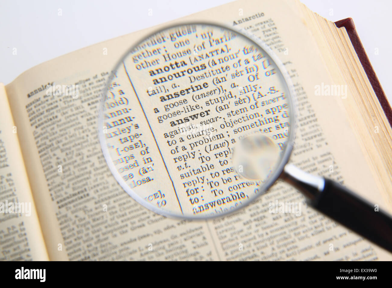 Dictionary and magnifying glass Stock Photo - Alamy Dictionary and magnifying glass Stock Photo - Alamy