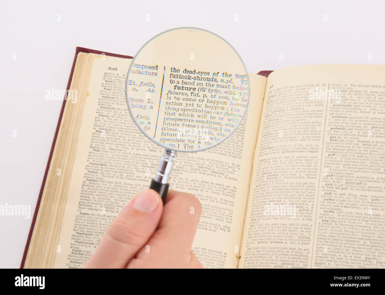 Dictionary and magnifying glass Stock Photo - Alamy Dictionary and magnifying glass Stock Photo - Alamy