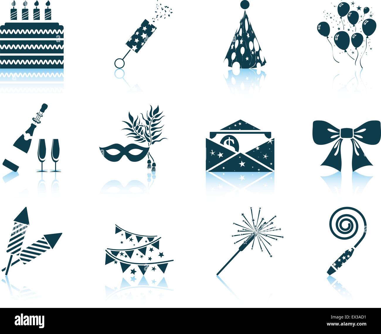 Set of celebration icons. EPS 10 vector illustration without ...