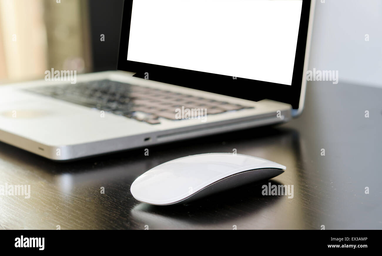 Closeup focus the mouse on the desk Stock Photo - Alamy