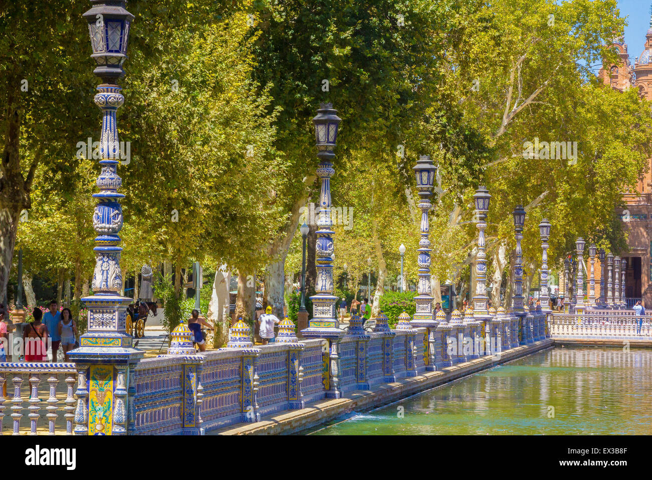 Details of the railing decorated ceramic Pond from the famous Plaza of ...