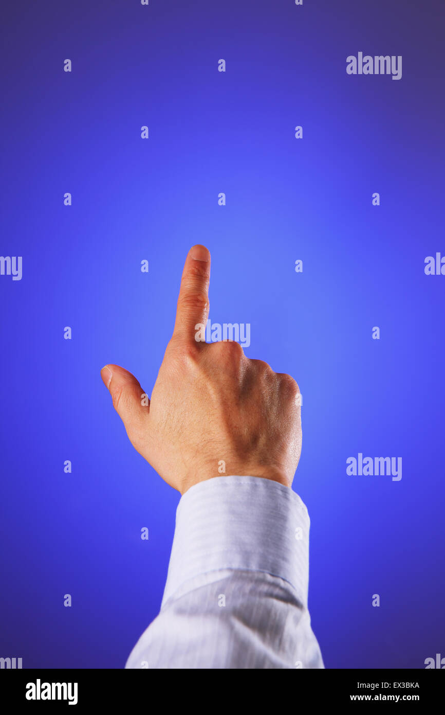 Businessman pointing virtual point hi-res stock photography and images ...