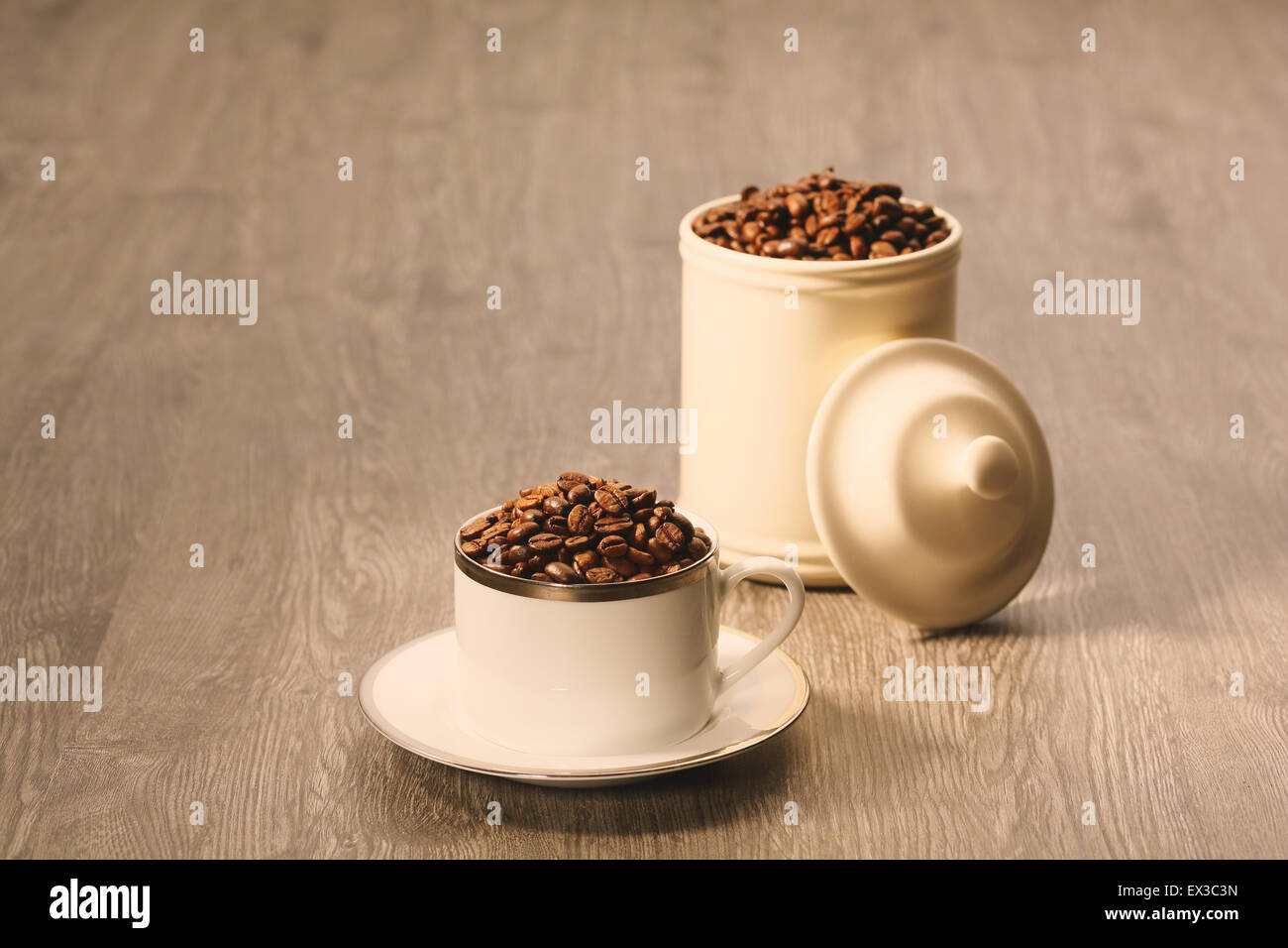 Coffee beans in a cup Stock Photo - Alamy