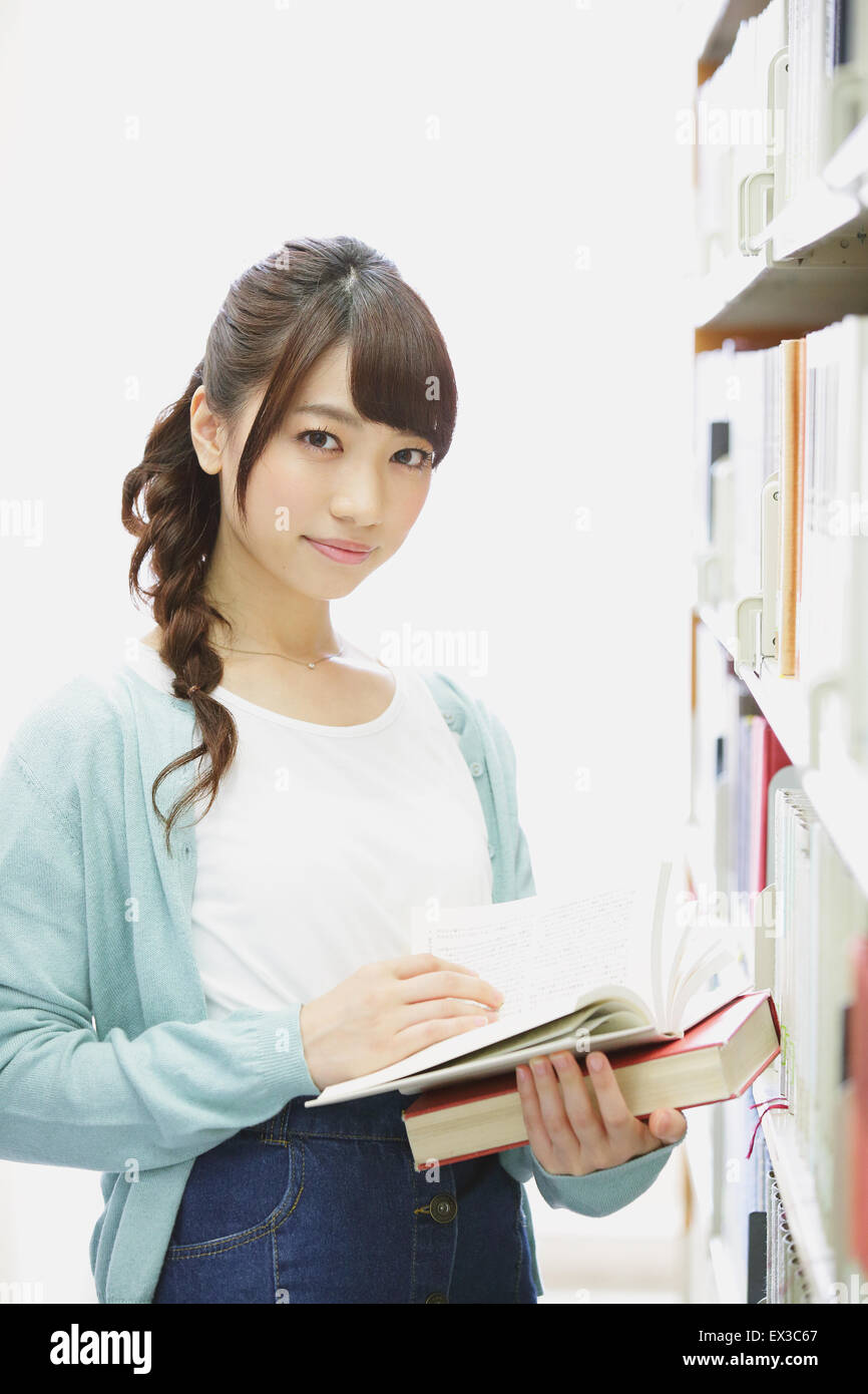 Young attractive Japanese female University student portrait Stock ...