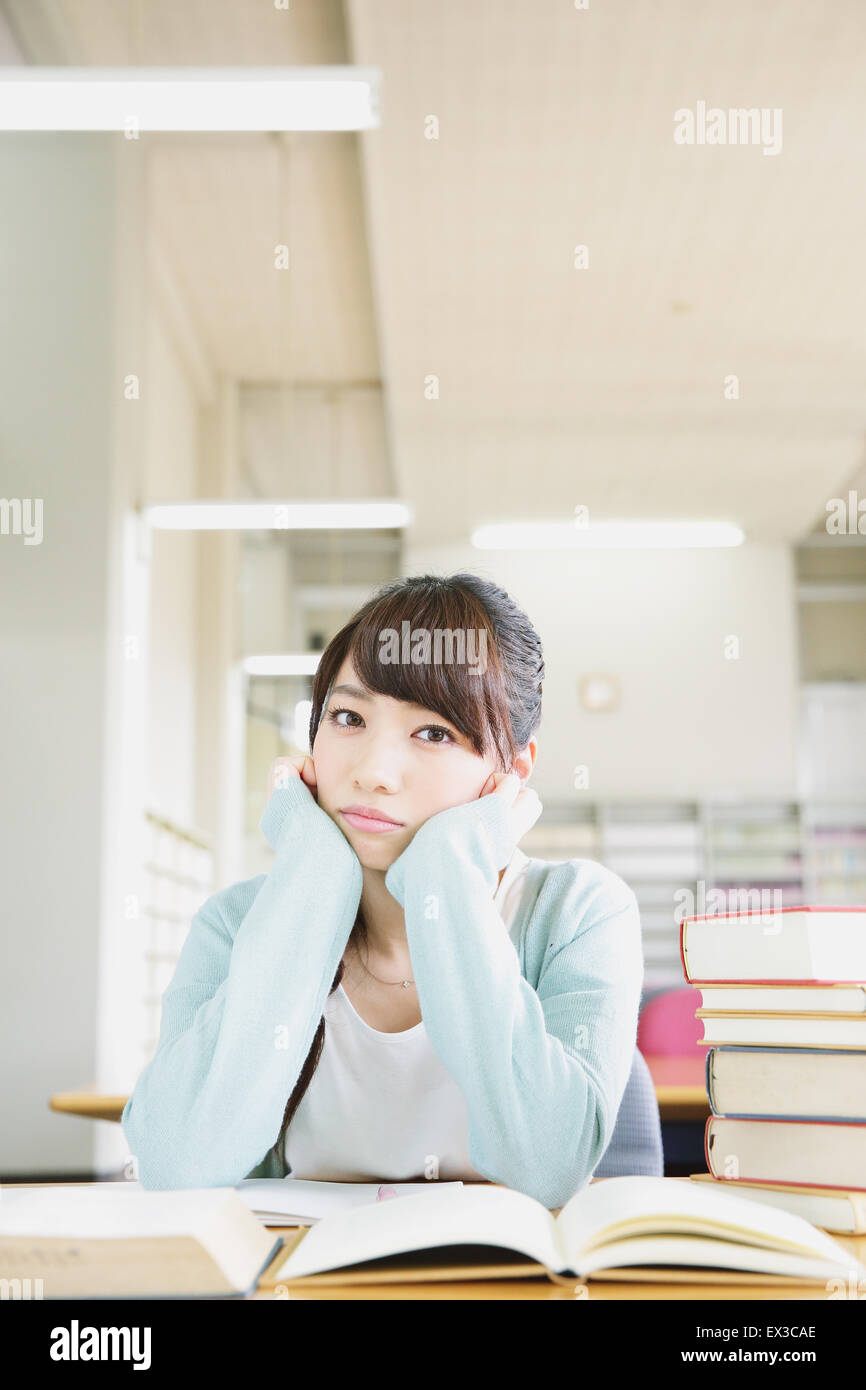 Young attractive Japanese female University student portrait Stock ...