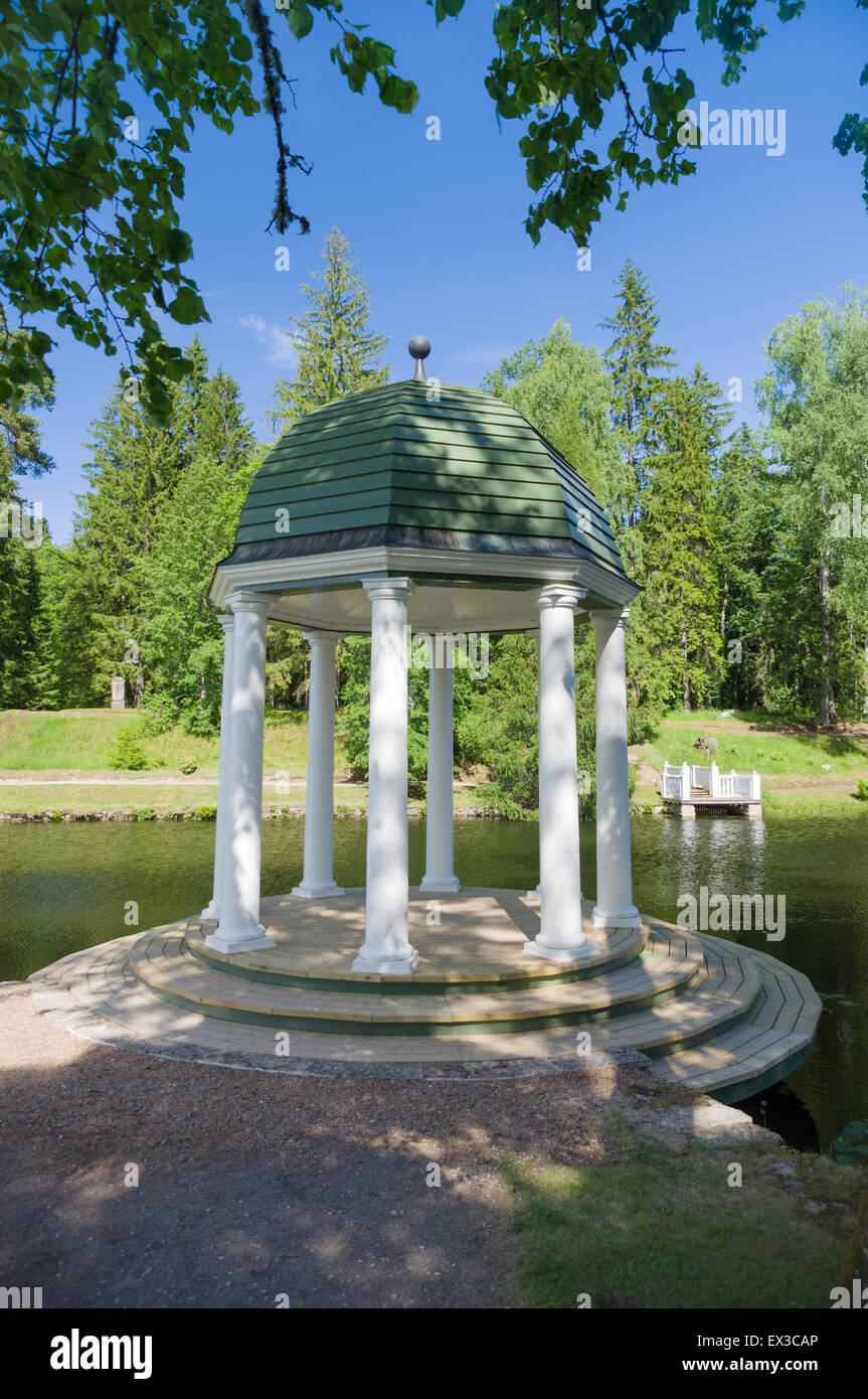 Rotunda in the park near pond Stock Photo - Alamy