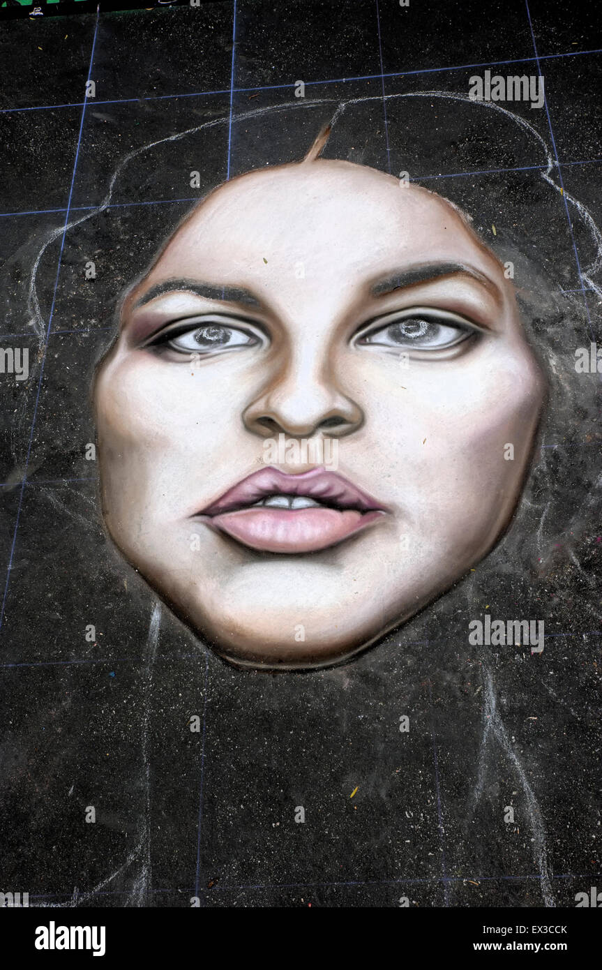 An unfinished portrait of a woman at the annual Imadonnari Street ...