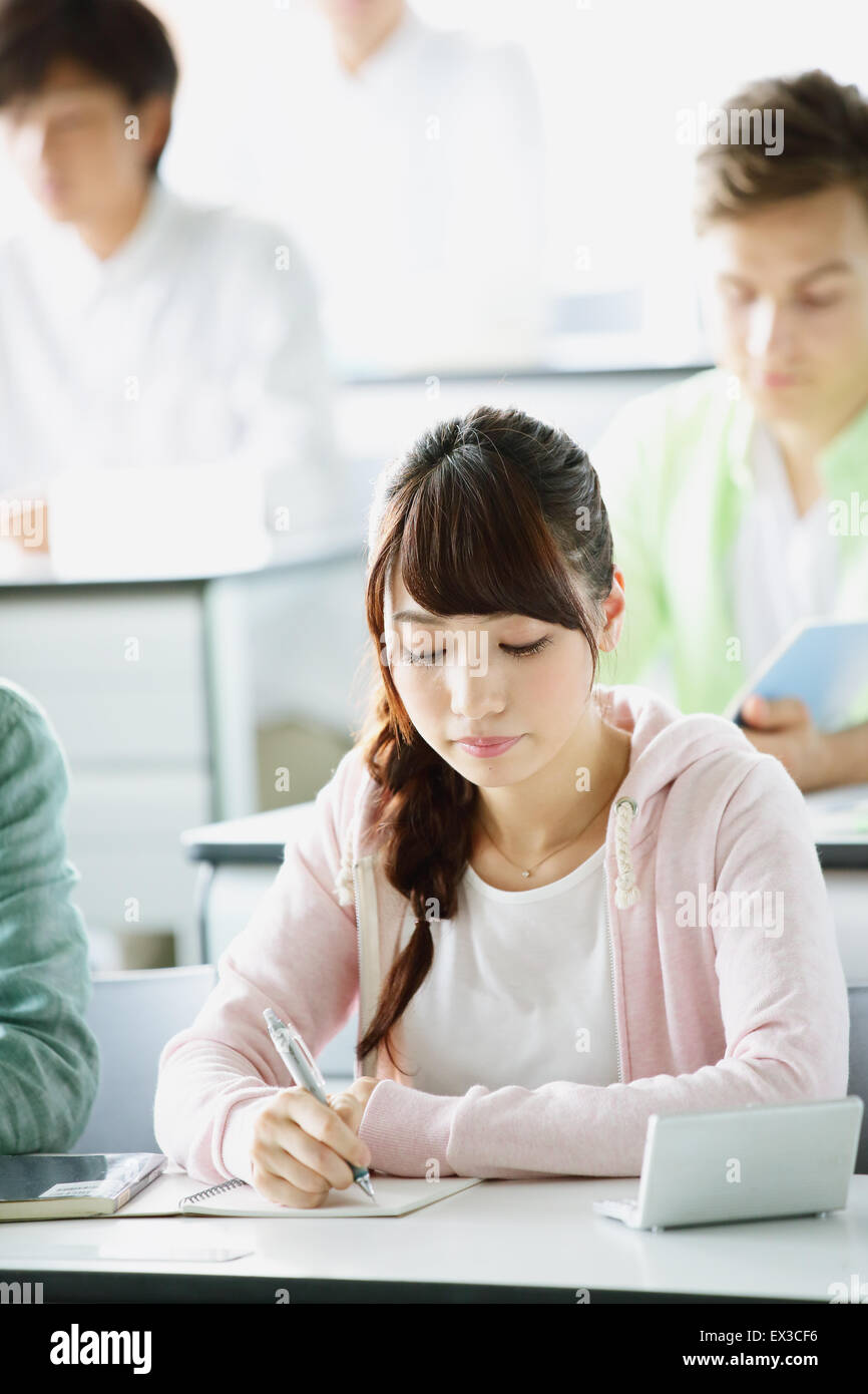 Young attractive Japanese female University student portrait Stock ...