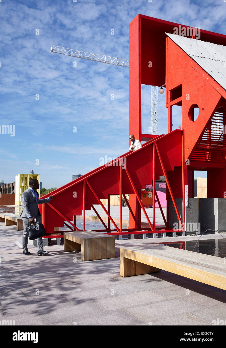 Two men having a conversation on the steps of the pavilion. Big Red ...