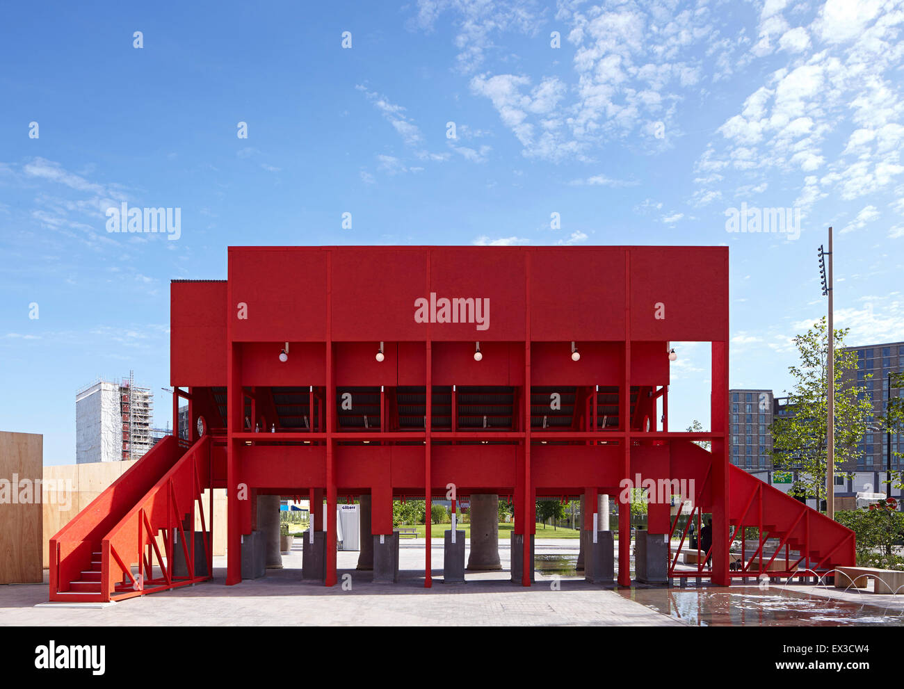 View showing the front elevation of the pavilion from Cubitt Square in ...