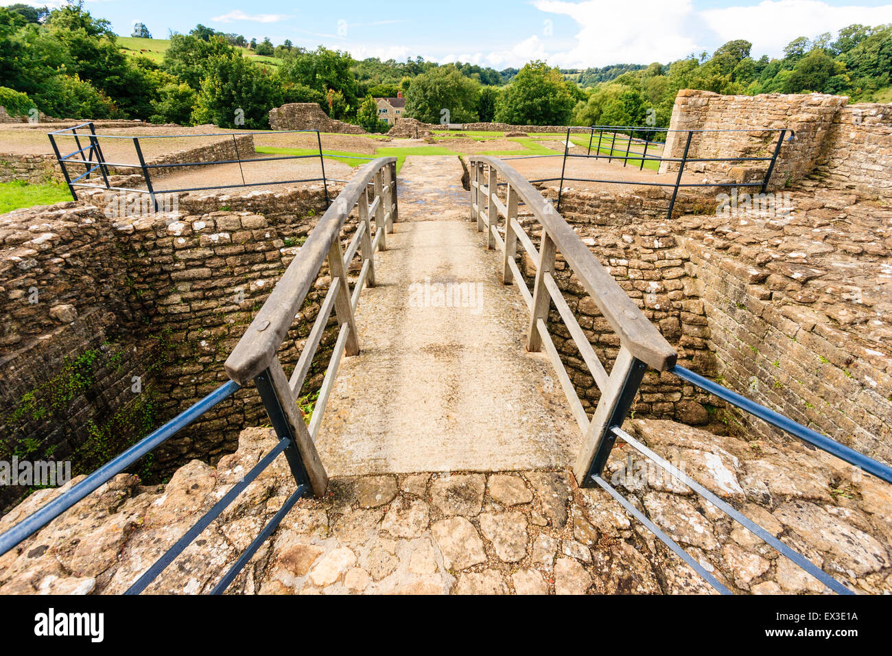 Farleigh Hungerford English ruined medieval castle. View along the ...