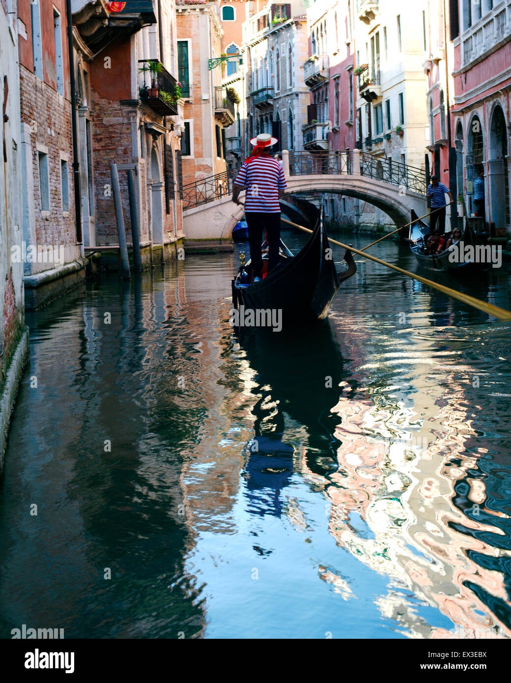 Gondola and reflections in a canal hi-res stock photography and images ...