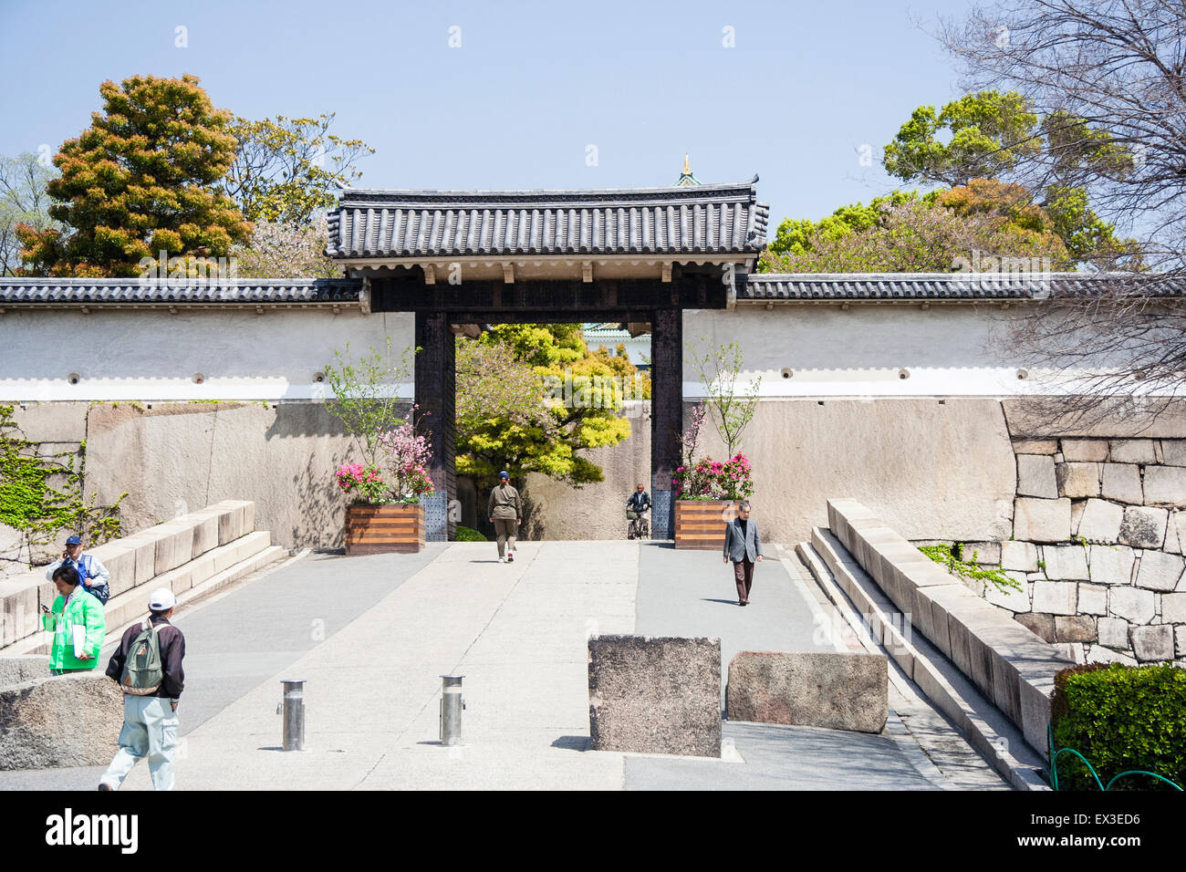 The ramp and the Sakuramon, a newer style Koraimon type gate inset into ...