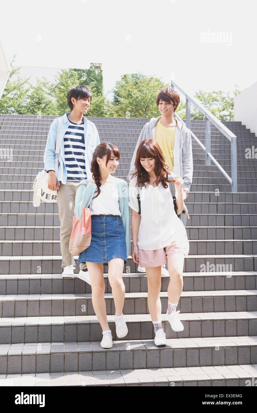 Walking students stairs hi-res stock photography and images - Alamy