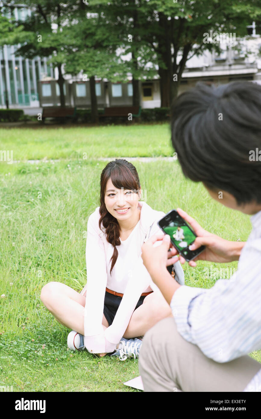 University students in the campus park Stock Photo - Alamy
