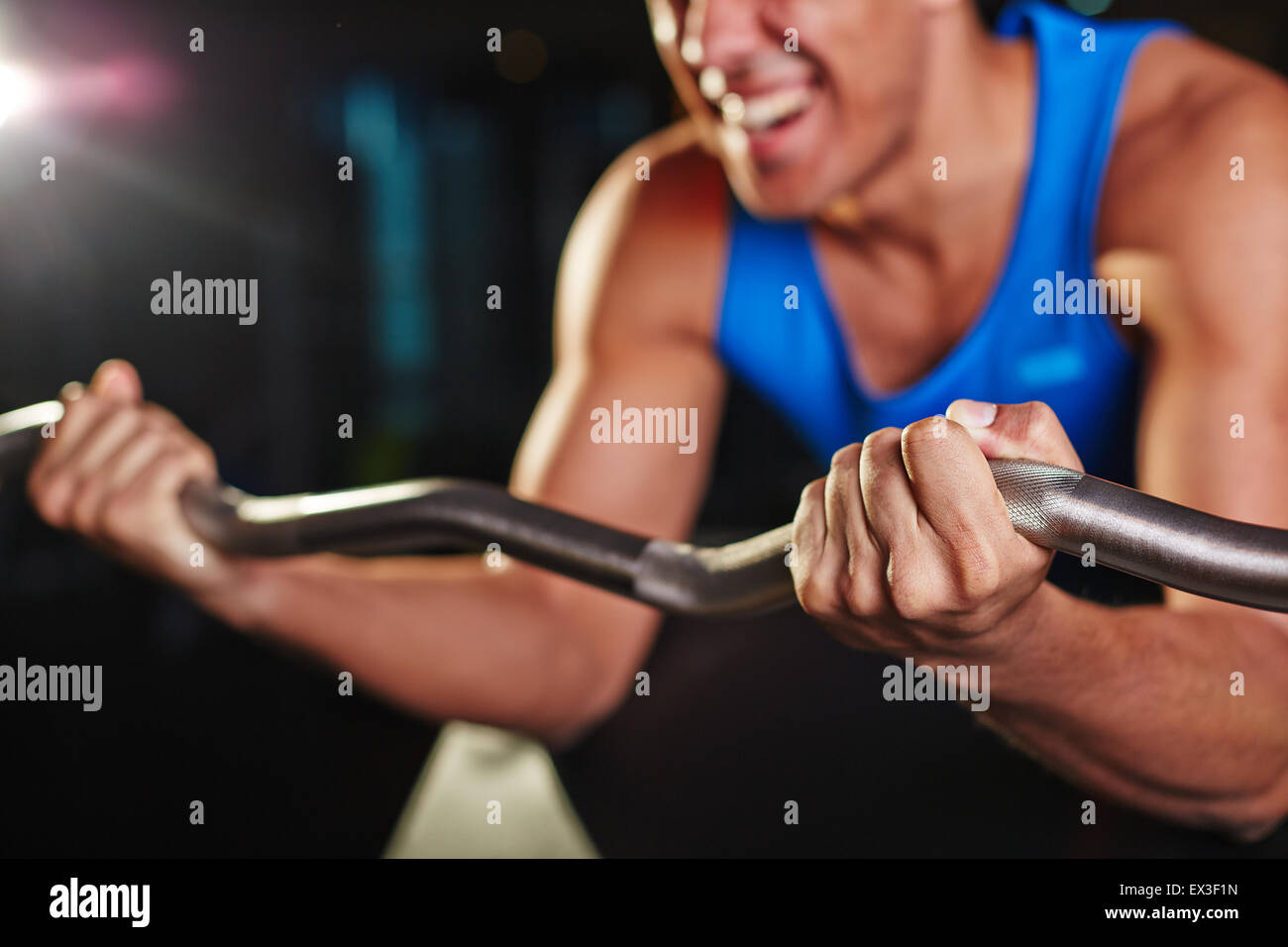 Strong weightlifter training in gym Stock Photo - Alamy