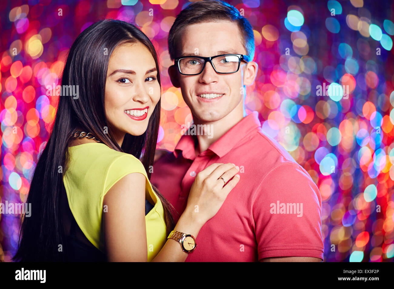 Cheerful couple enjoying party in nightclub Stock Photo - Alamy