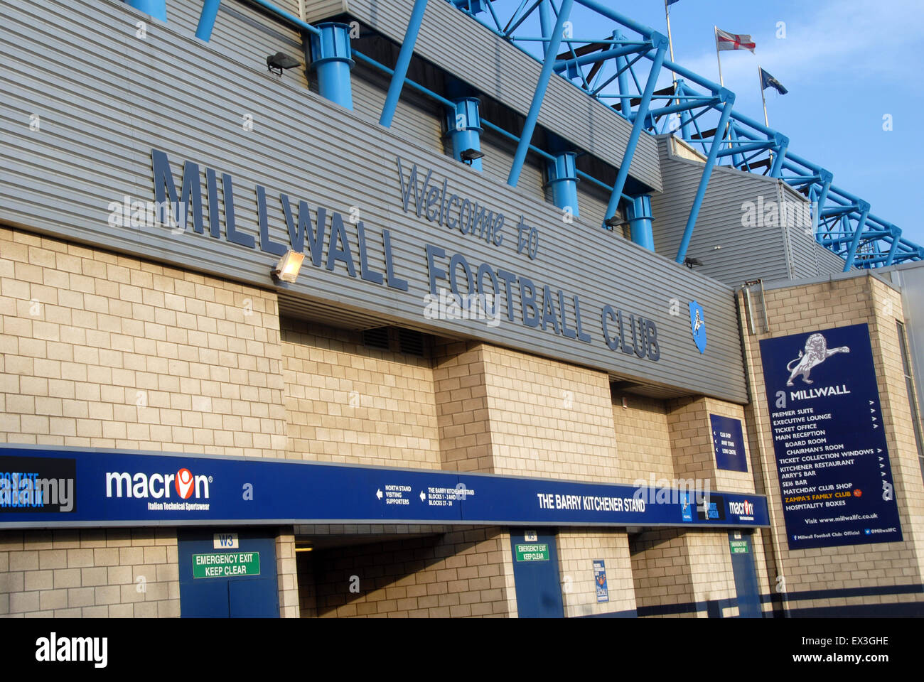 London, UK, 12 March 2014, Millwall Football Club stadium in New Cross ...