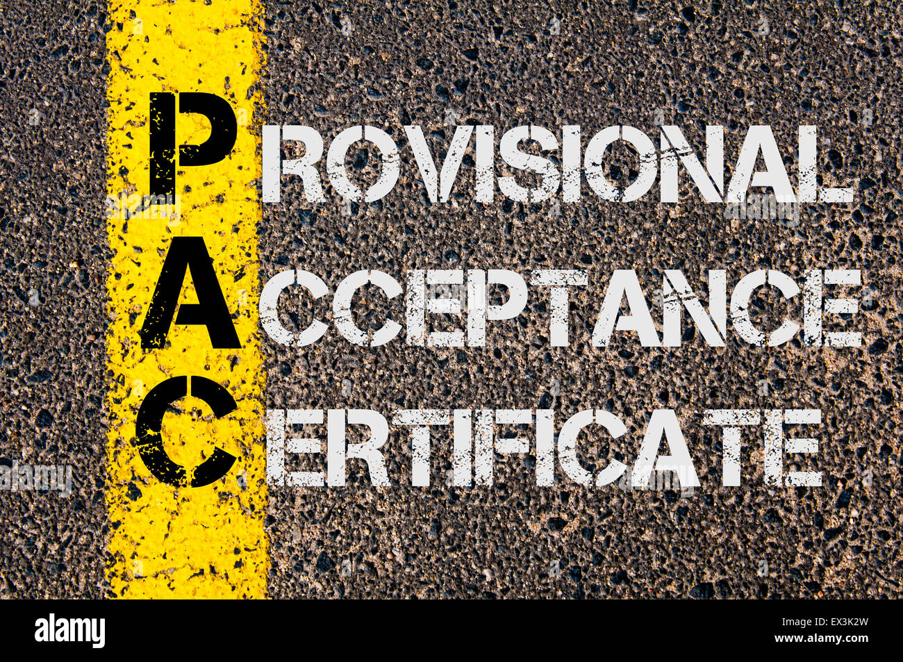 Concept image of Business Acronym PAC as Provisional Acceptance ...