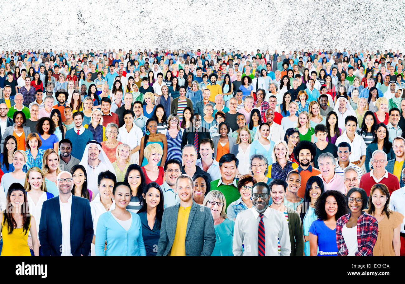 Large Group of Diverse Multiethnic Cheerful Concept Stock Photo - Alamy