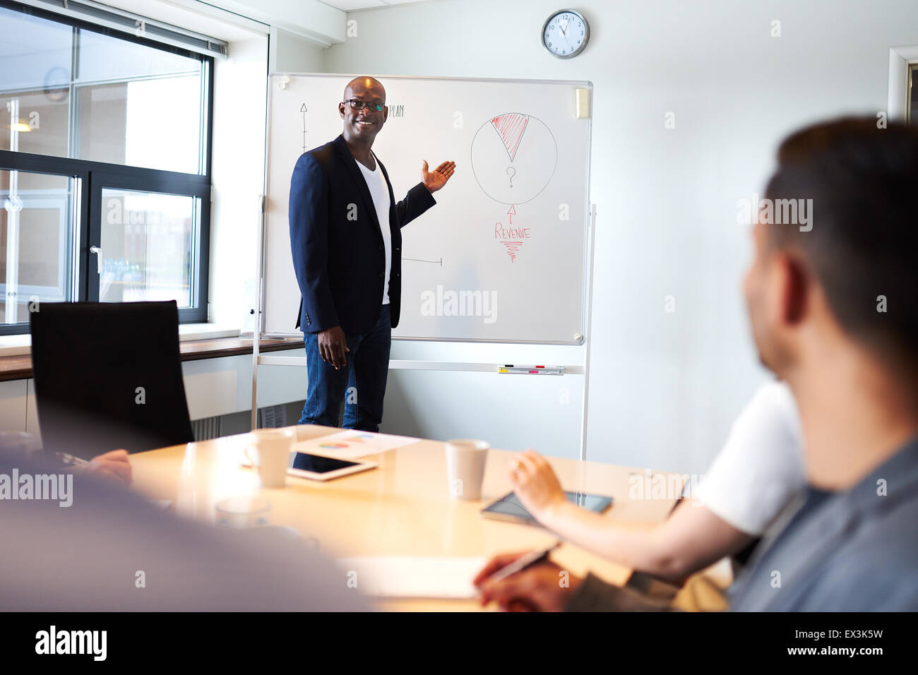 Pointing woman leading team hi-res stock photography and images - Alamy
