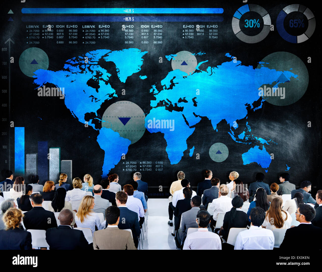 Global Business Graph Growth World Map Concept Stock Photo - Alamy