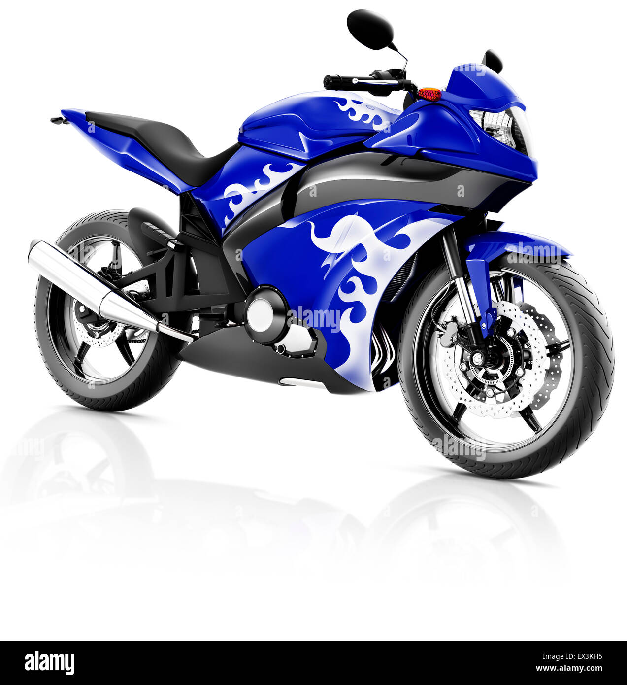 Motorcycle Motorbike Bike Riding Rider Contemporary Blue Concept Stock ...
