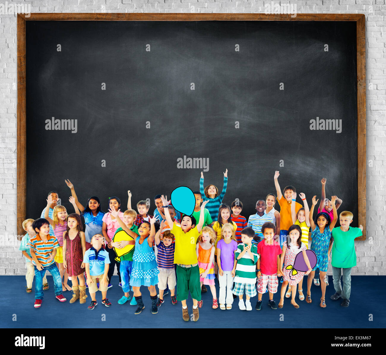 Multiethnic Children Smiling Happiness Friendship Concept Stock Photo ...