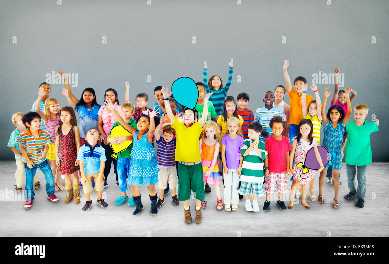 Multiethnic Children Smiling Happiness Friendship Concept Stock Photo ...