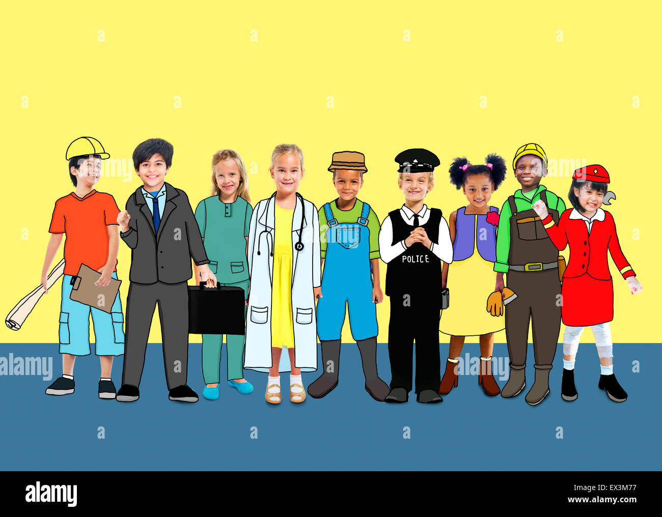 Children kids dream jobs diversity hi-res stock photography and images ...