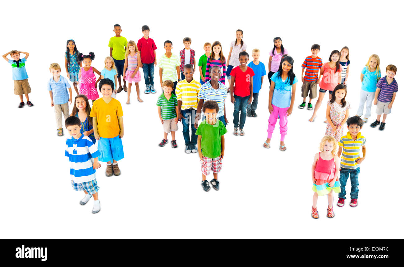 Global Children Community Friendship Worl Map Concept Stock Photo - Alamy